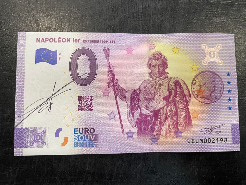 Billet 0 € Napoléon Ier dédicacé par Richard Faille – Anciennes Collections